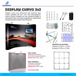 Backing Display Curvo Imantado Modelo 3-3 Medidas 2.88m ancho x 2.30m ...
