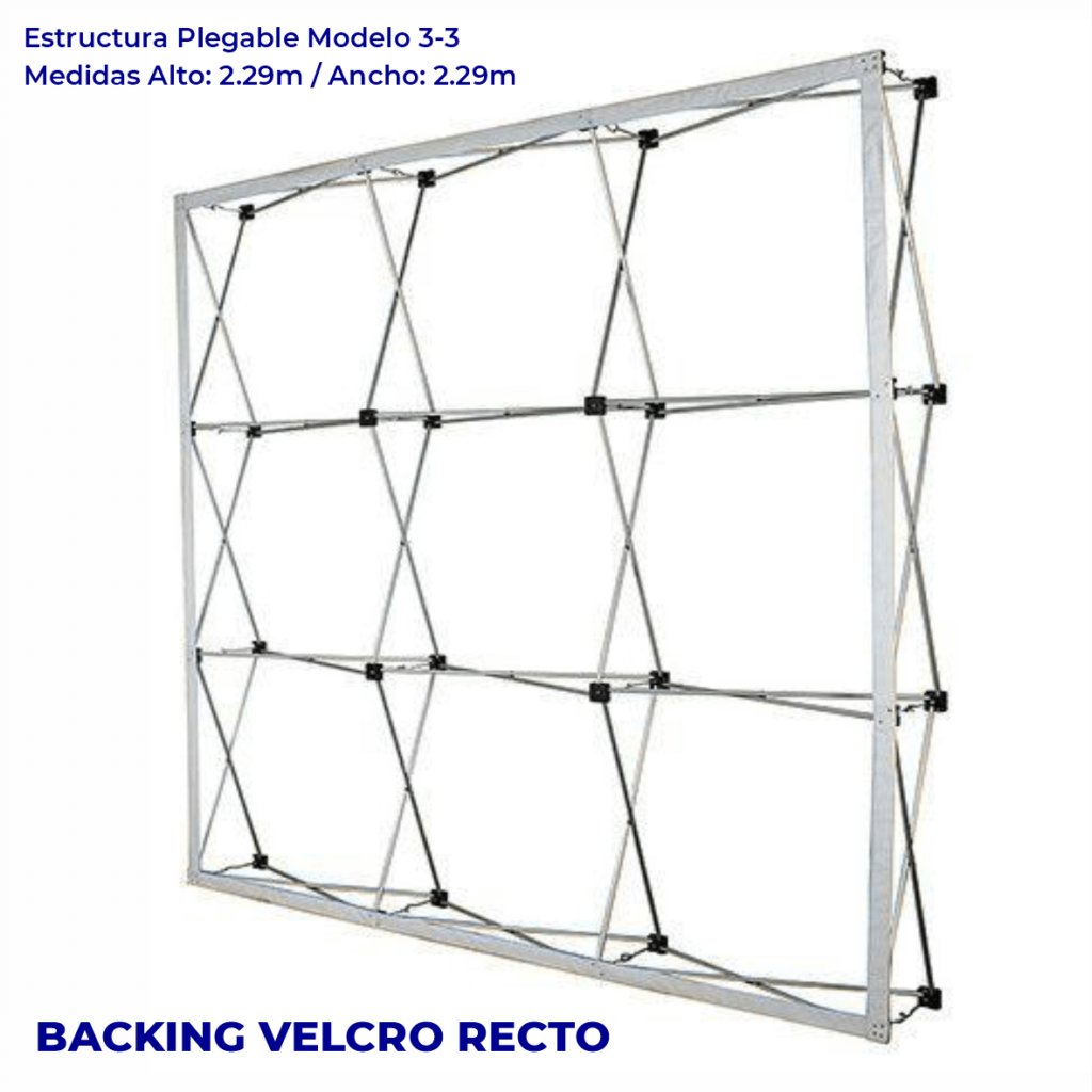 Backing Recto Velcro + Banner Blackout 12oz. Modelo 3-3 Medidas 2.29m ...