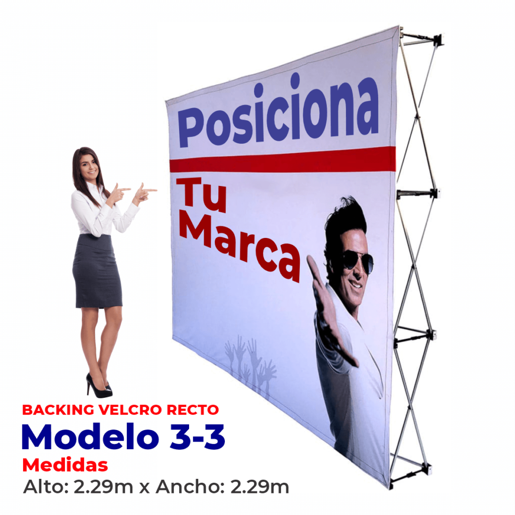 Backing Recto Velcro + Banner Blackout 12oz. Modelo 3-3 Medidas 2.29m ...