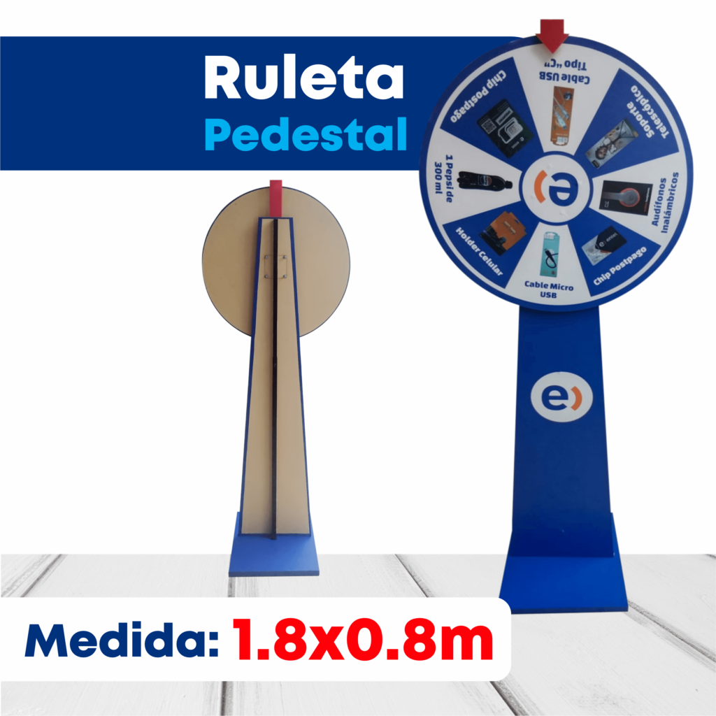 Ruleta de Sorteo Premium. Modelo Pedestal. Medidas 1.8 x 0.8m ...